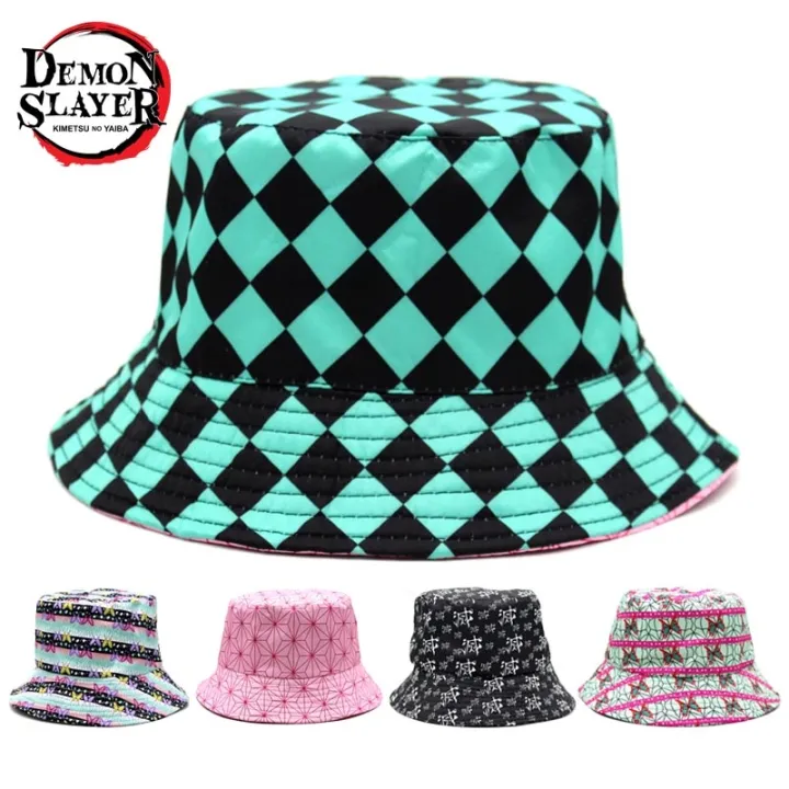 Japanese Anime Demon Slayer Bucket Hat Kimetsu No Yaiba Sunscreen ...