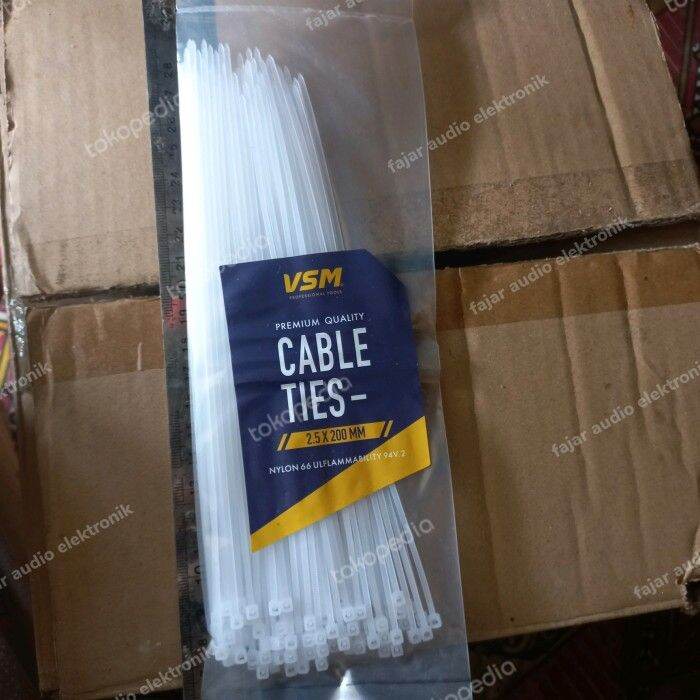 cable ties kabel tis tali krek 200x2.5mm 20cm 2.5mm 200mm 200 plastik | Lazada Indonesia