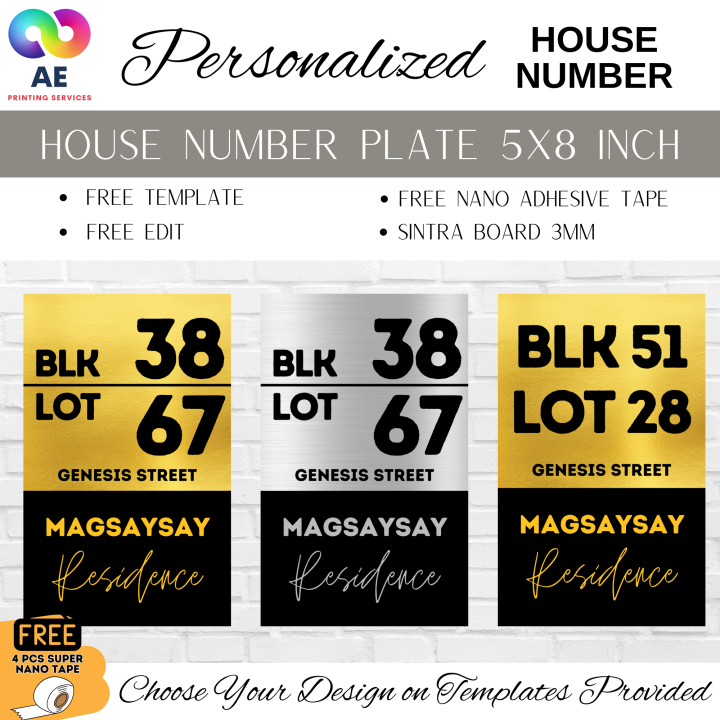 ADDRESS PLATE House Number Plate (3mm Thick Sintra Board) 5x8inch Home ...