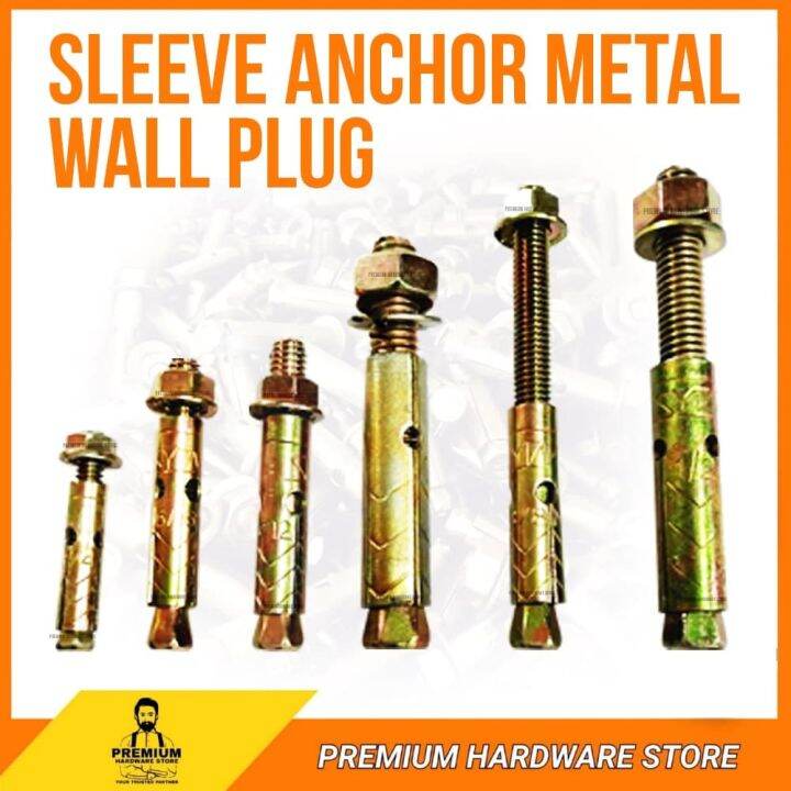 PREMIUM Sleeve Anchor 8MM 10MM 12MM (1 PCS) Iron Metal Wall Plug Screw ...