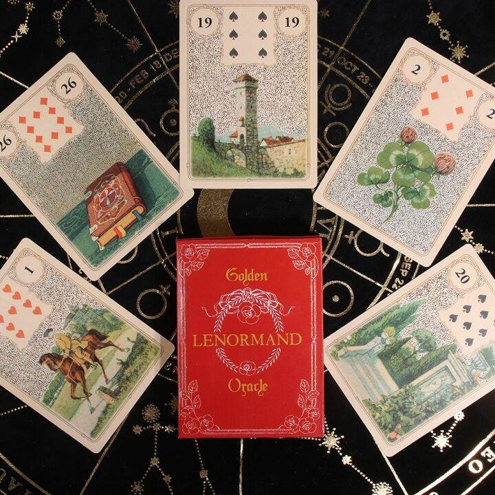 Golden Lenormand Oracle Cards Popular Oracle Cards Game Board Game Toy ...