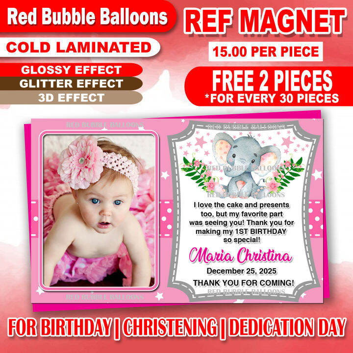 Elephant Customized Personalized Birthday Christening Baptism Baptismal ...