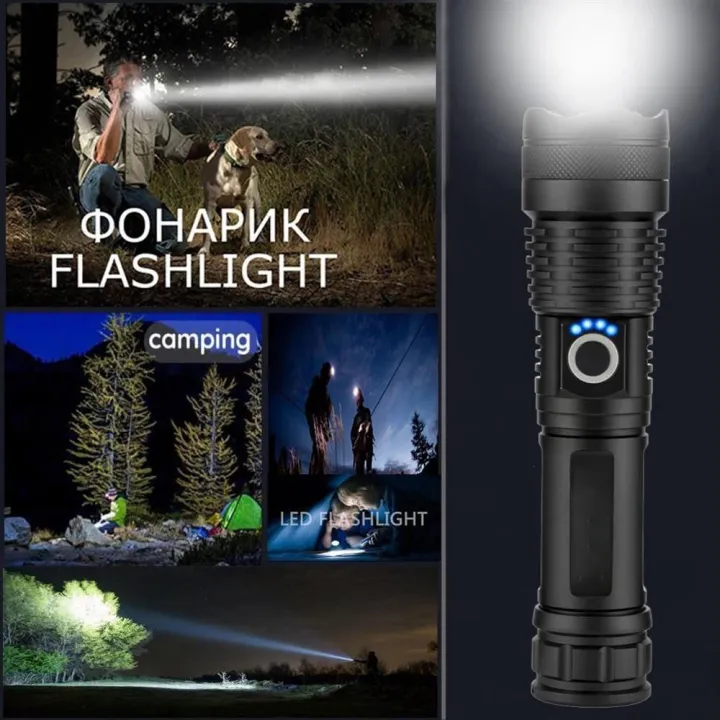 XHP50 Zoom Most Powerful Waterproof Led Flashlight Strong Light Long ...