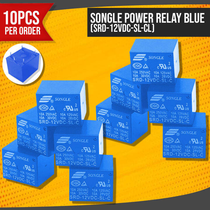 10PCS SONGLE Mini SPDT Relay 12V 10A 250V 5 Pins (SRD-12VDC-SL-C) | Lazada PH