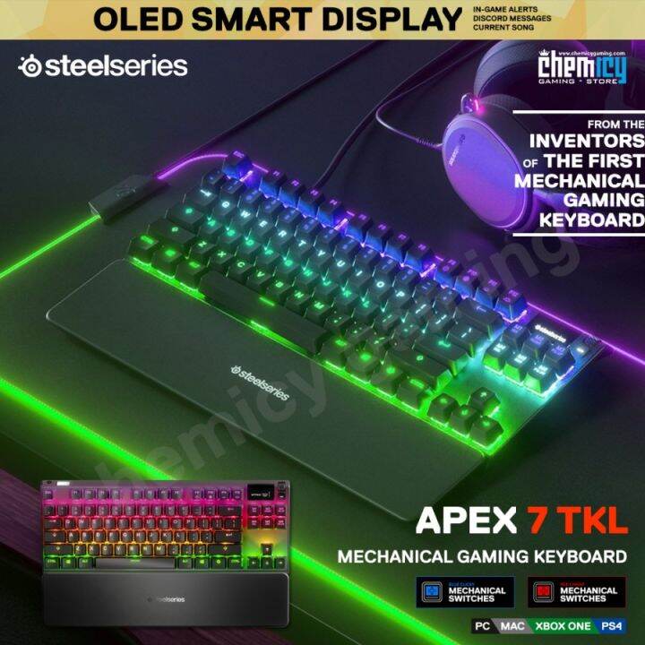 Steelseries Apex 7 TKL RGB OLED Mechanical Gaming Keyboard | Lazada Indonesia