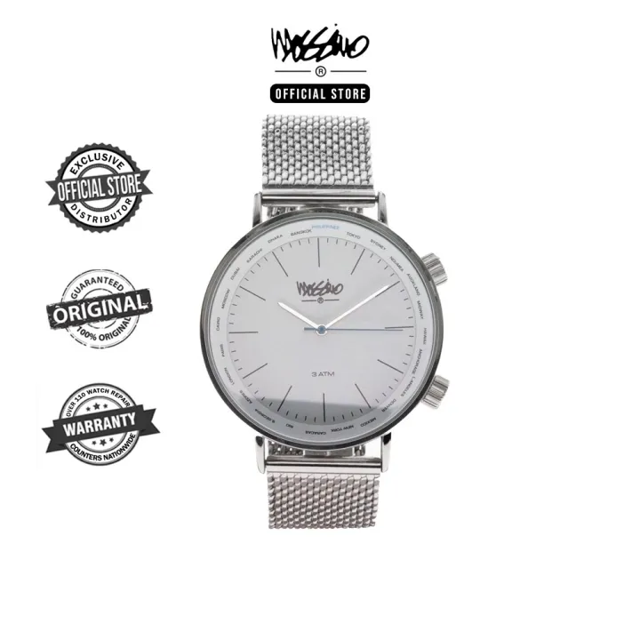 Mossimo Carl Men Silver Mesh Strap Analog Watch MS-1706G-IPSWHT | Lazada PH