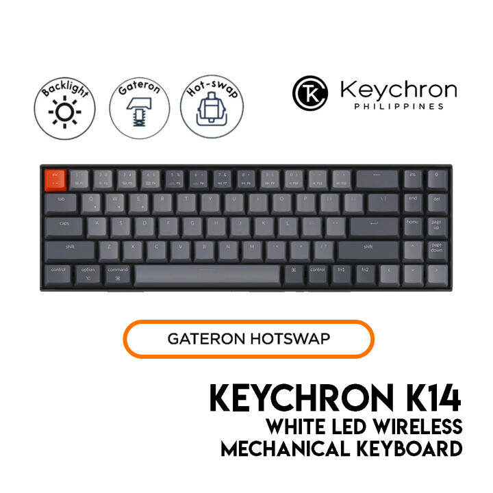 Keychron K14 Mechanical Keyboard, 70% Layout, Wired/Bluetooth, White ...