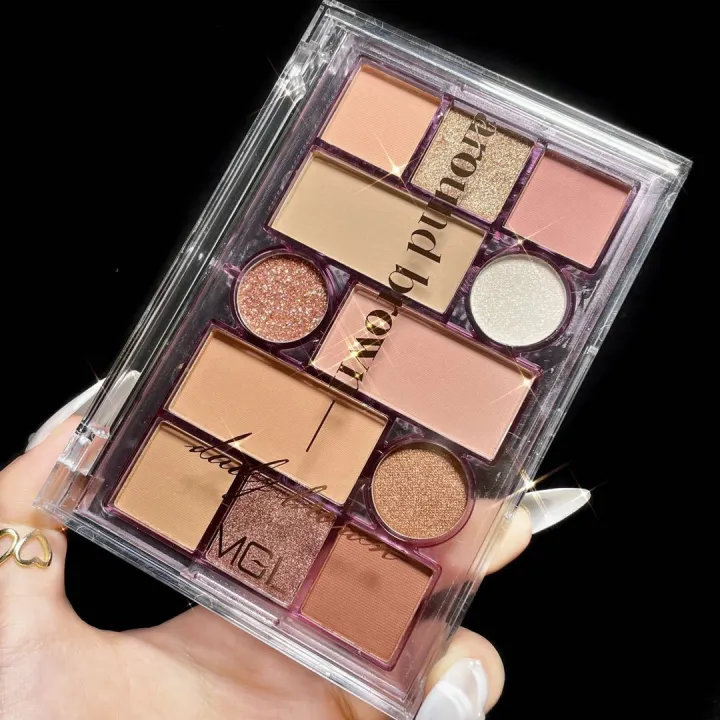 Earthy high-value 12-color eyeshadow palette, matte blush, high-gloss ...