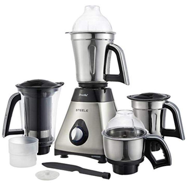 Preethi Steele Supreme 4 Jar-MG 208 750 Watt-Mixer Grinder (Silver ...