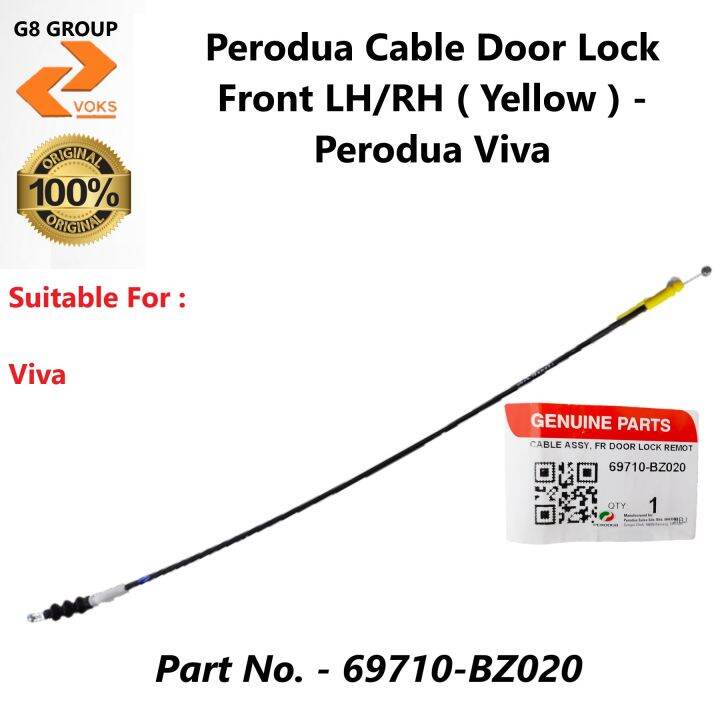 Perodua Cable Door Lock Front LH/RH ( Yellow ) - Perodua Viva ( 69710 ...