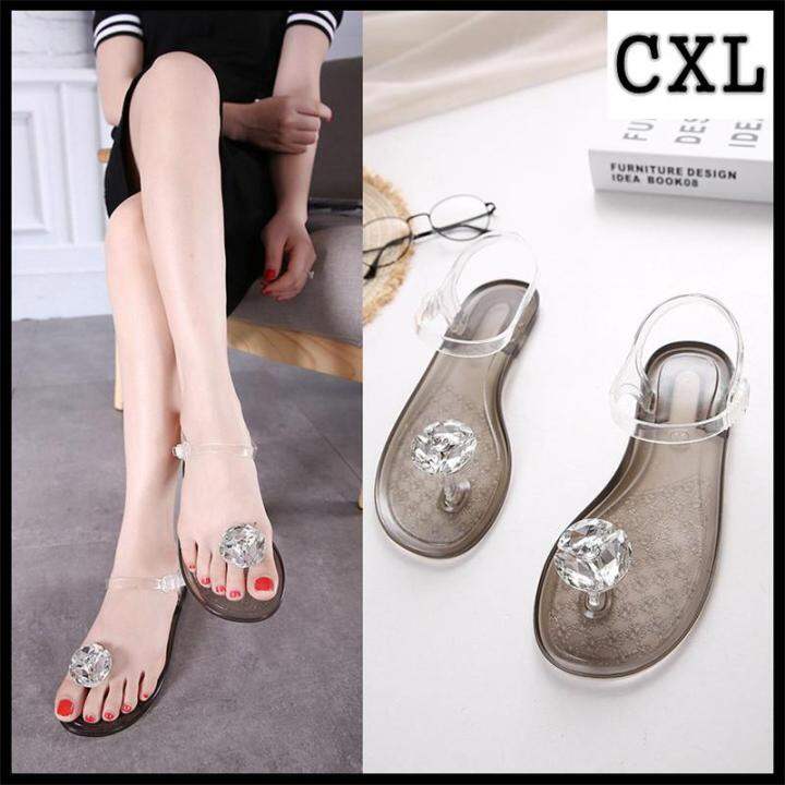 geyunya Brand Roman Bohemian Style Summer Beach Jelly Flat Sandals Toe ...