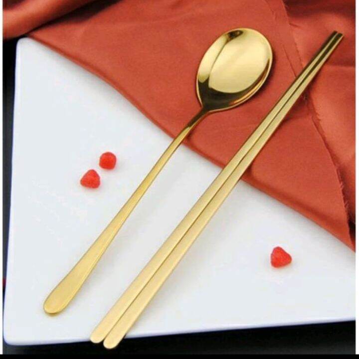 SORA CUTLERY SET/Sendok Dan Sumpit Set/Korean Cutlery/Sendok/Sumpit ...
