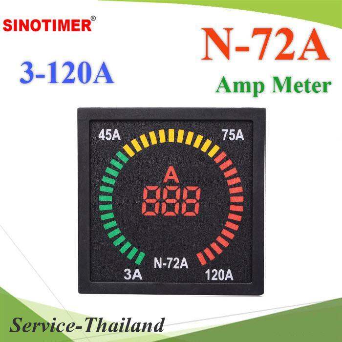 มิเตอร์วัด กระแสไฟฟ้า Amp Meter 3A to 12A ดิจิตอล แบบหน้าแปลน 72mm CT ...
