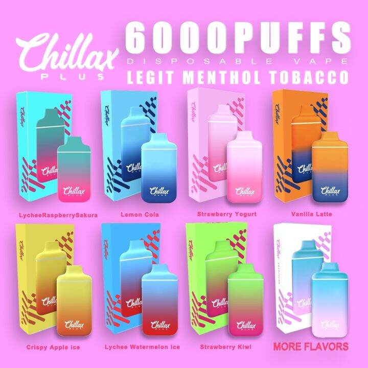 【Legit】 Menthol Chillax Plus 6000 Puffs Bar PLUS Disposable Vape Pod 5 ...