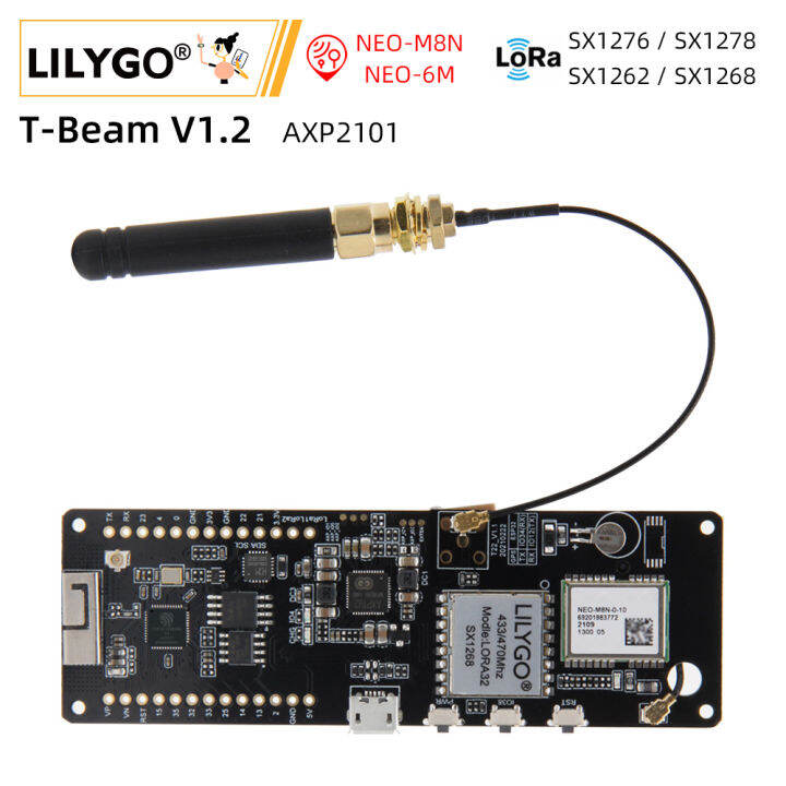 LILYGO® T-Beam V1.2 ESP32 LoRa Module LoRaWAN Long Range 433MHz 868MHz ...