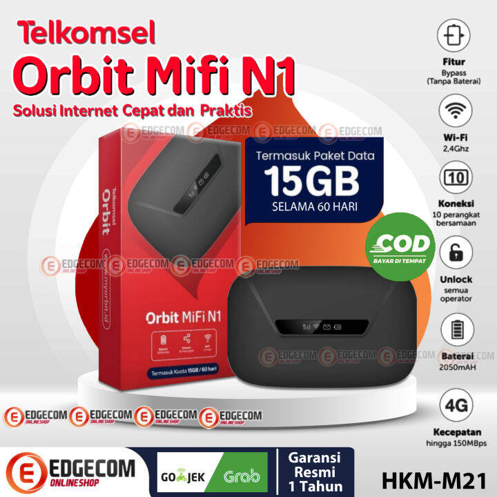 Telkomsel Orbit Mifi N2 Portable Modem Wifi 4G High Speed Bonus Data ...