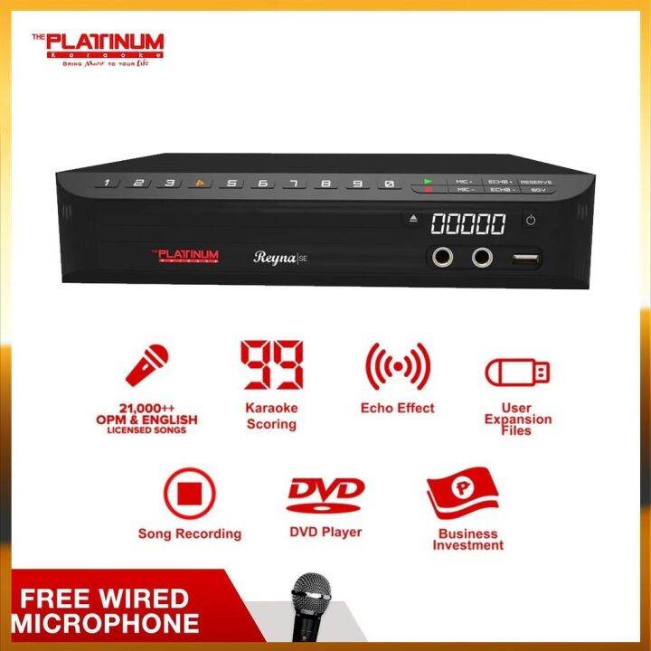 The Platinum Reyna SE Professional Karaoke Player with 21000 songs and Free Wired Microphone ...