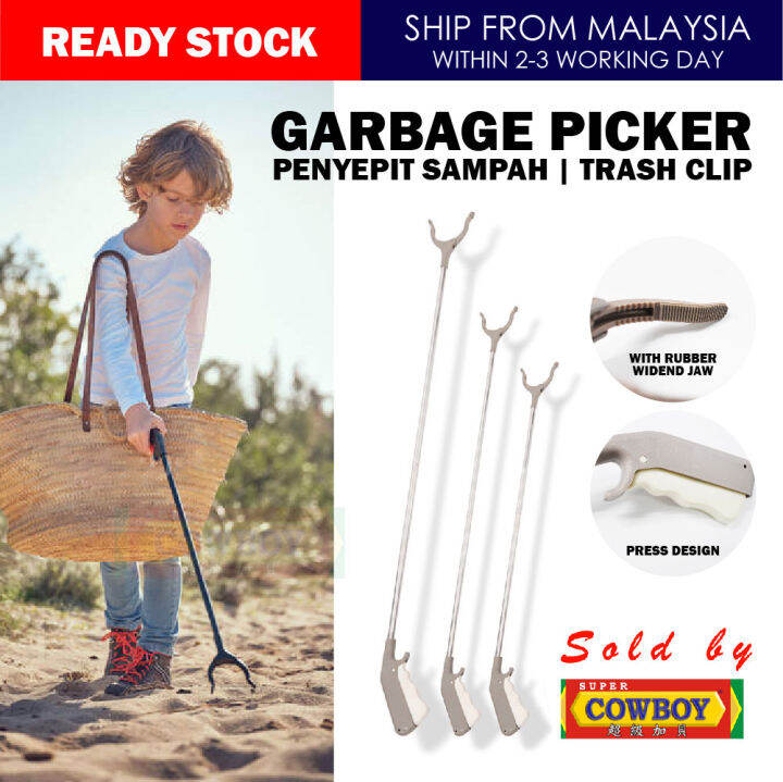 Penyepit Sampah/Stainless Steel Helper Stick Garbage Picker Outdoor ...
