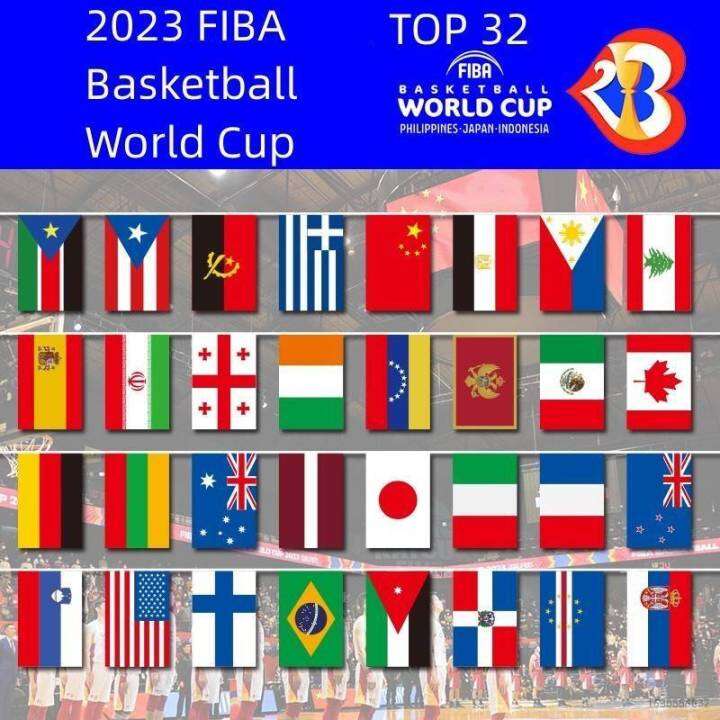 Kira 2023 FIBA Basketball World Cup TOP 32 national flag String flags ...