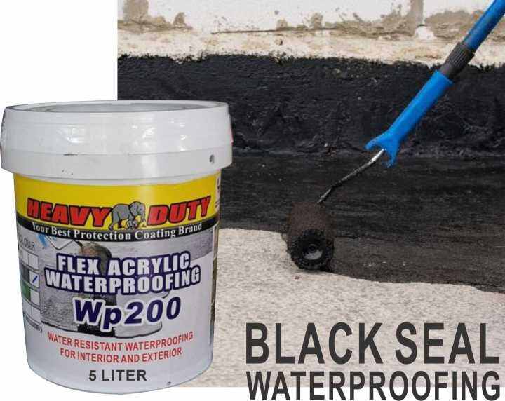 BLACK SEAL (5L) 💦 Waterproof Heavy Duty ( wp200 ) Leak Seal Repair ...