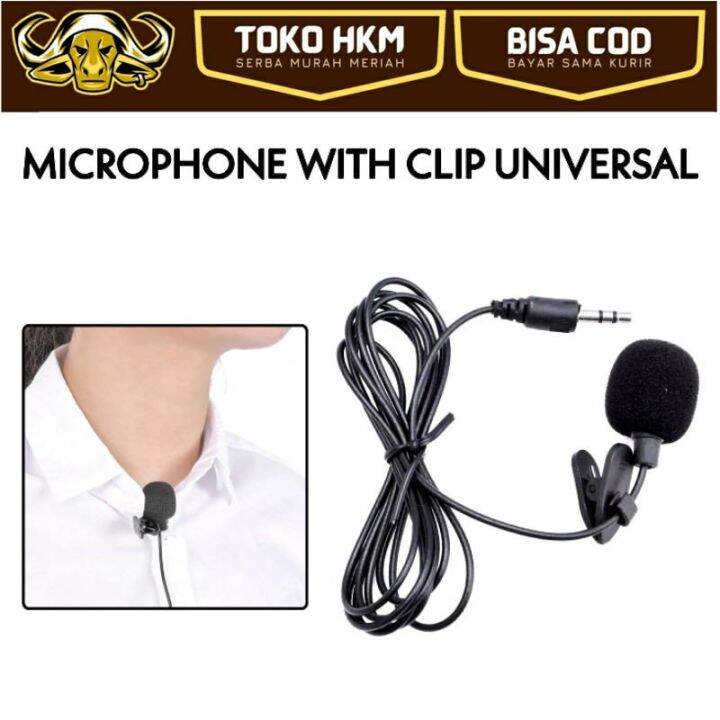 Microphone With Clip On 3,5mm Mic External Rekaman Shooting Video HP ...
