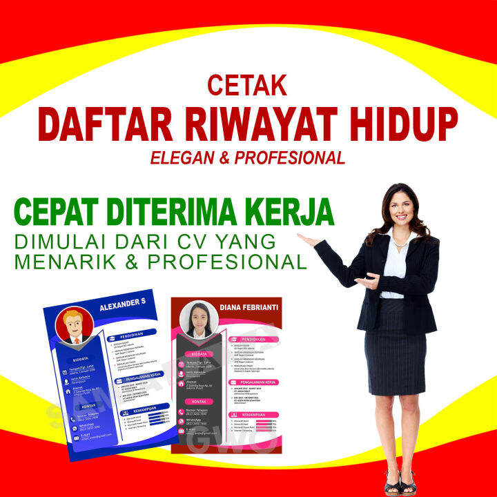 DAFTAR RIWAYAT HIDUP | CETAK CV - Elegan dan Profesional | Lazada Indonesia