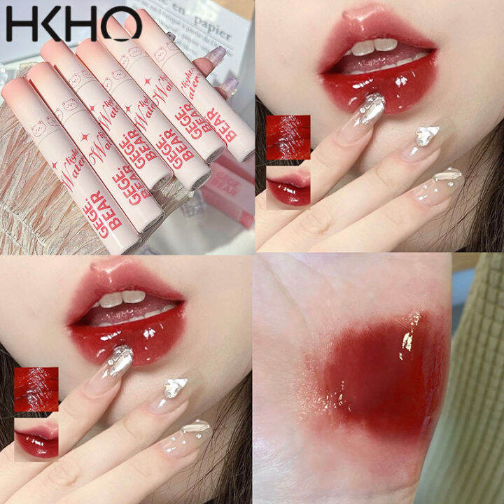 HKHO กระจกคริสตัลให้ความชุ่มชื้นลิปเคลือบริมฝีปากน้ำไม่ติดถ้วยไวท์เทน ...