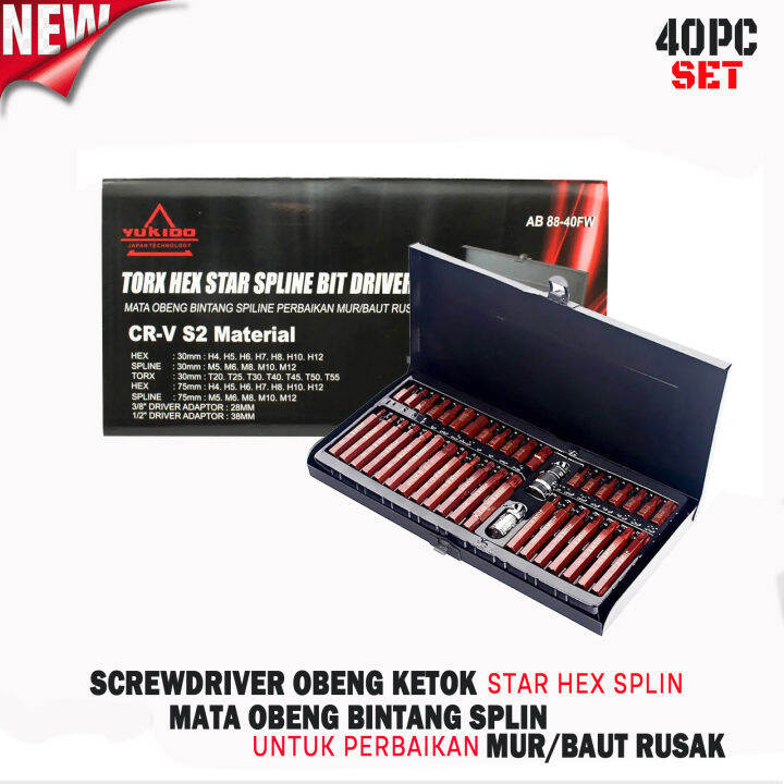 MURAH MERIAH.. Yukido Mata Obeng Bintang Splin Screwdriver Obeng ketok ...