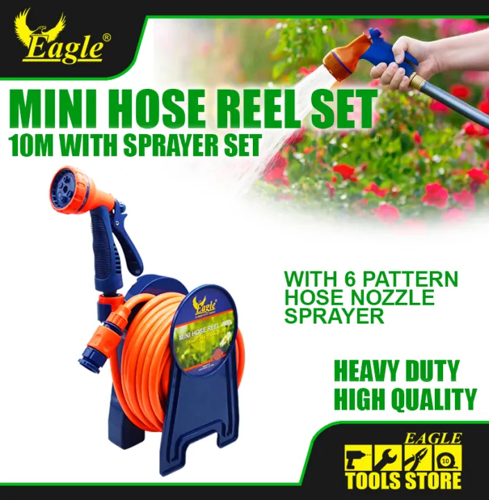 Mini Hose Reel Set 10 Meters with Sprayer Set Eagle Professional Tools ...
