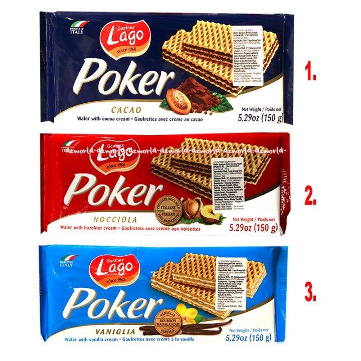 Lago Poker 150gr Cacao Nocciola Vaniglia Wafer With Coklat Kakao Cream ...