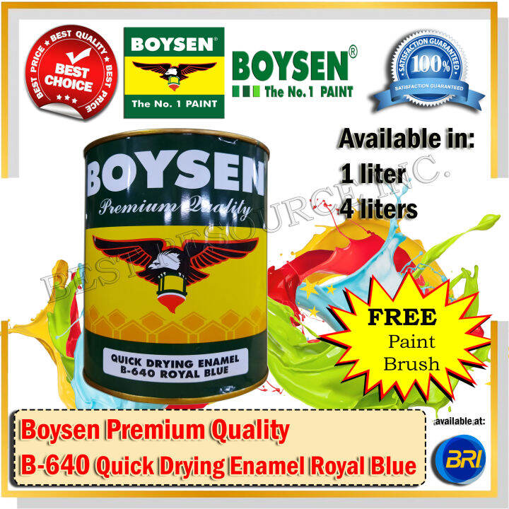 Boysen Premium Quality BS 640 Quick Drying Enamel Royal Blue 1/4 liter ...