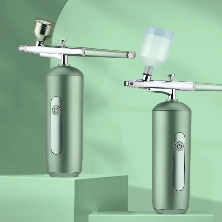 Mini Oxygen Injector Air Compressor Kit Air-Brush Paint Spray Gun ...