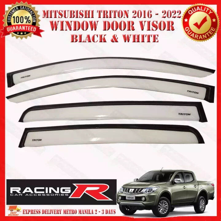 Strada Triton 2016 to 2023 OEM INJECTION Window Door Visor Black White ...