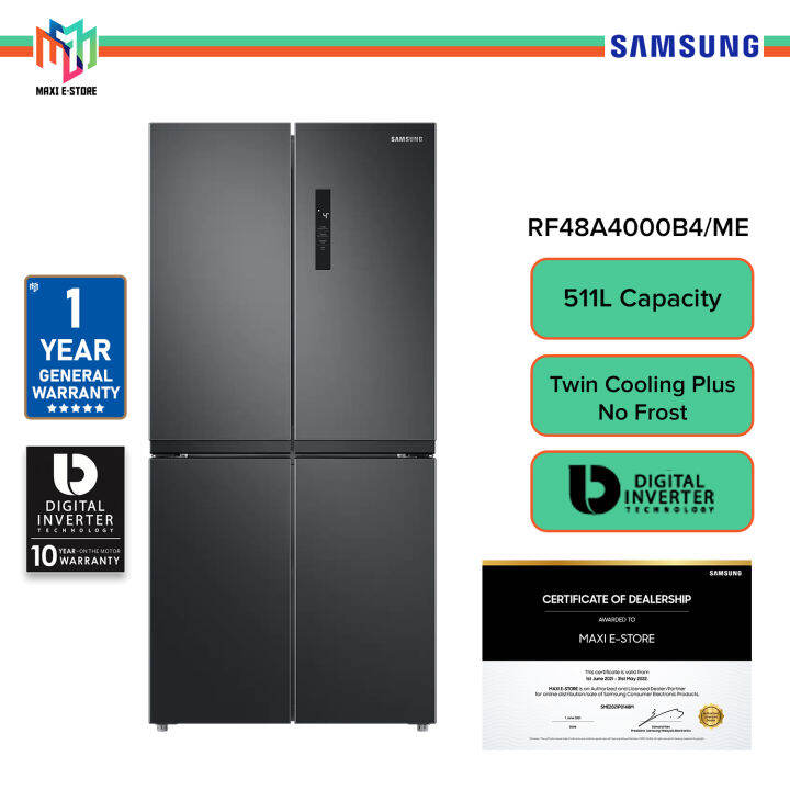 Samsung RF48A4000B4/ME French Door with Twin Cooling, 511L Digital ...