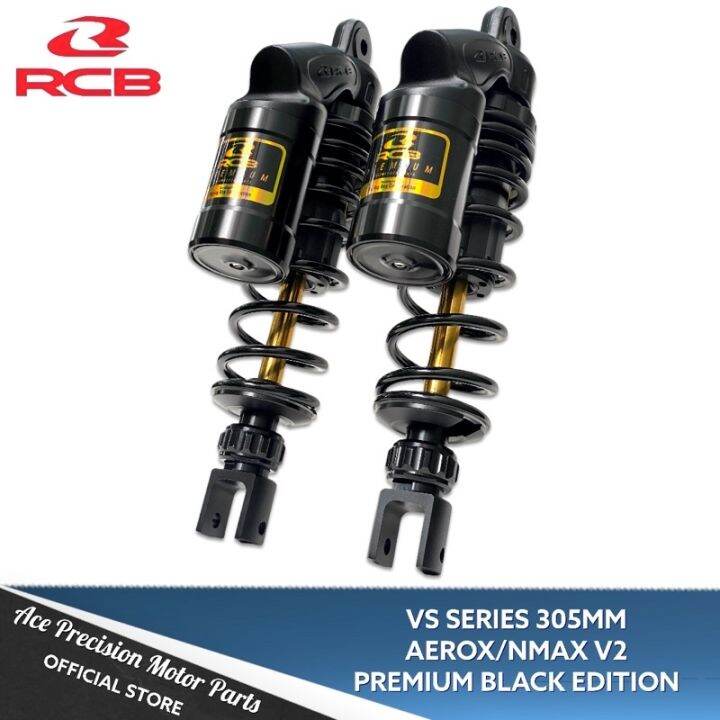 RCB REAR SHOCK VS-SERIES AEROX155/NMAX 2020 305MM - PREMIUM BLACK EDITION motorcycle motor ...