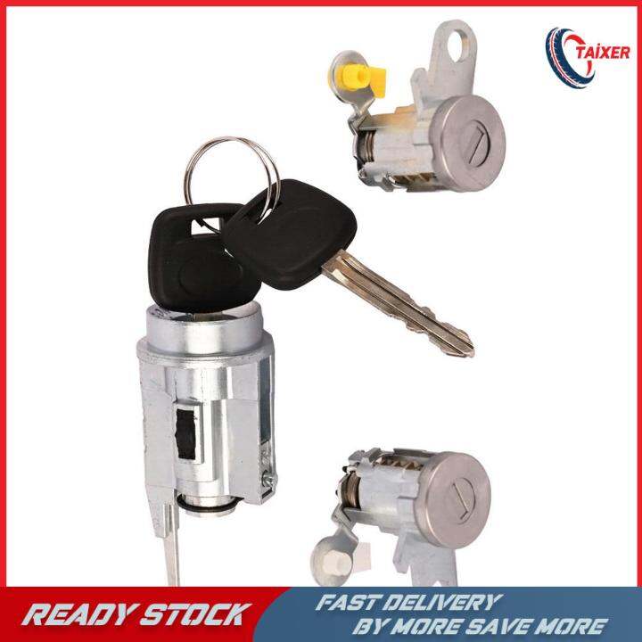 Taixer Door Lock & Ignition Lock Cylinder Set W/2 Keys for Toyota ...