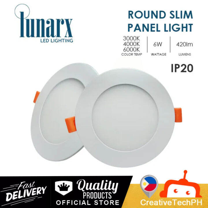 Lunarx Recessed Round Slim Panel Light 6 Wattage Room Decor Lighting ...