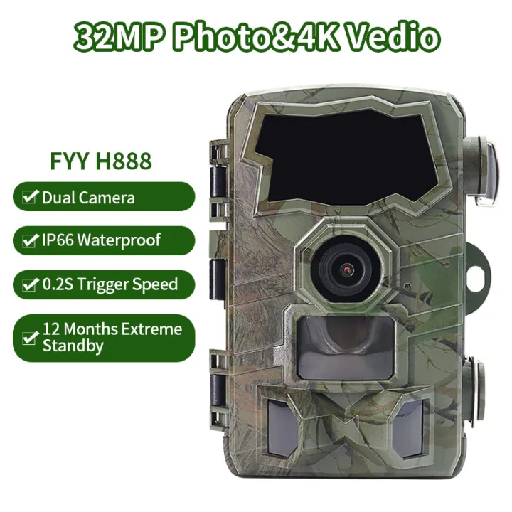 32MP 4K WiFi Trail Hunting Infrared Night Vision Camera Motion ...