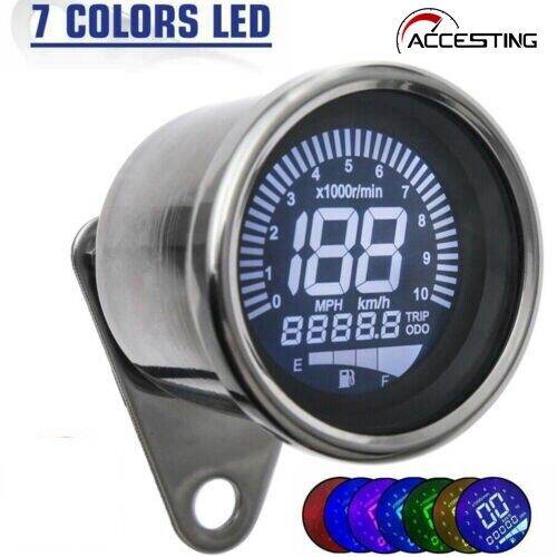Universal 12V Motorcycle Digital Speedometer Backlight LCD Motorcycle ...