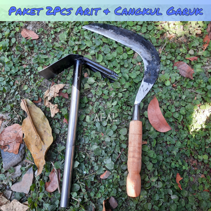 Paket Wangkil Garuk Gagang Besi Dan Arit Rumput Madura Super Tajam ...