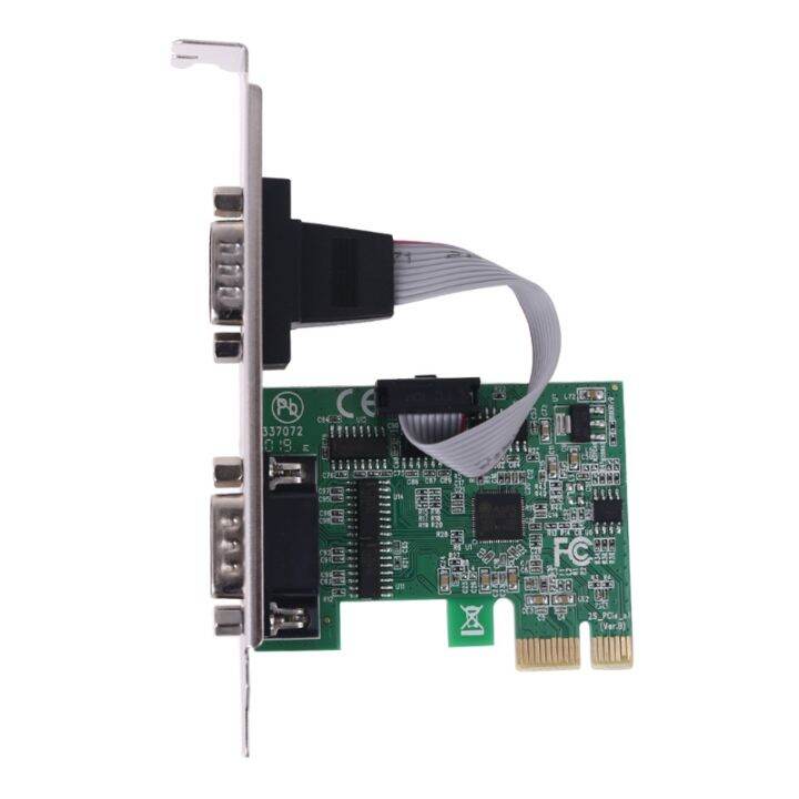 PCIe Dual Serial Expansion Card Chip AX99100 2 Port Industrial DB9 COM RS232 Converter Adapter ...
