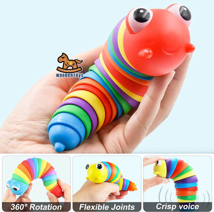 Cute Caterpillar Fidget Slug Toy 3D Printed Articulated Fidget Slug Toy ...