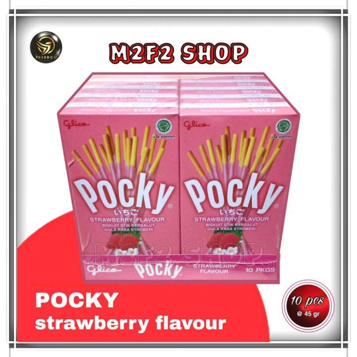 Pocky Biskuit Stroberi Stik | Strawberry Flavour - 45 gr (Kemasan Pack ...