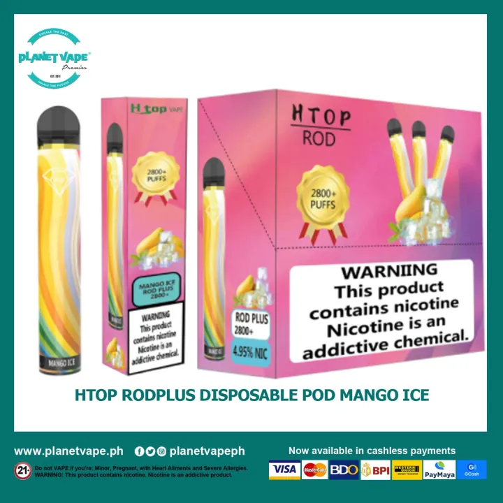 HTOP RODPLUS 4.95% DISPOSABLE POD / VAPE / PODS / E-CIGARETTE | Lazada PH