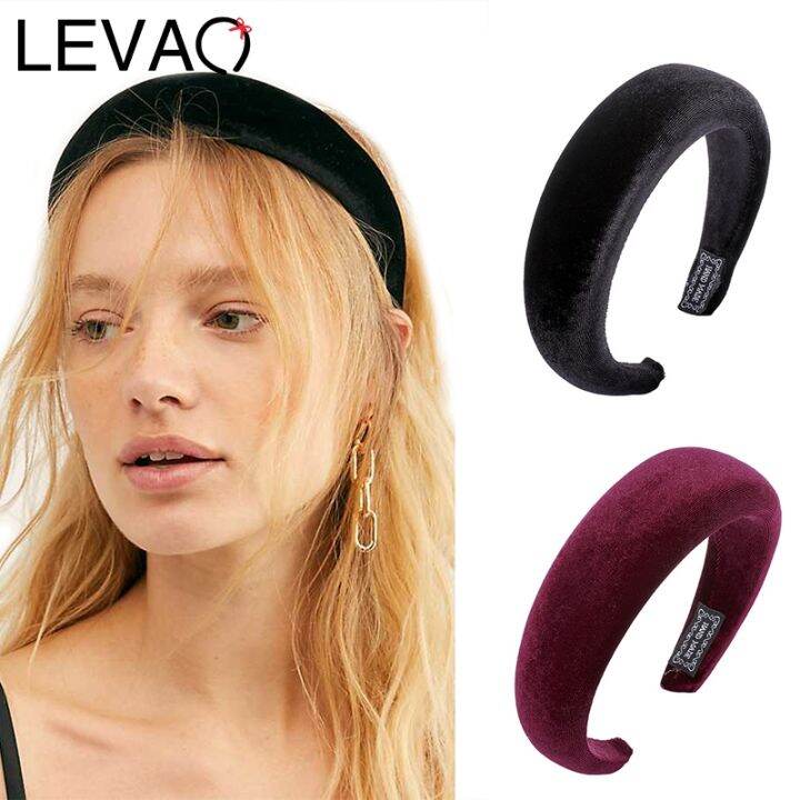 {Warm}.} LEVAO ผ้ากำมะหยี่สีทองแบบตะวันตกที่คาดผมบุนวมหนาแบบฝาปิดผ้าโพก ...