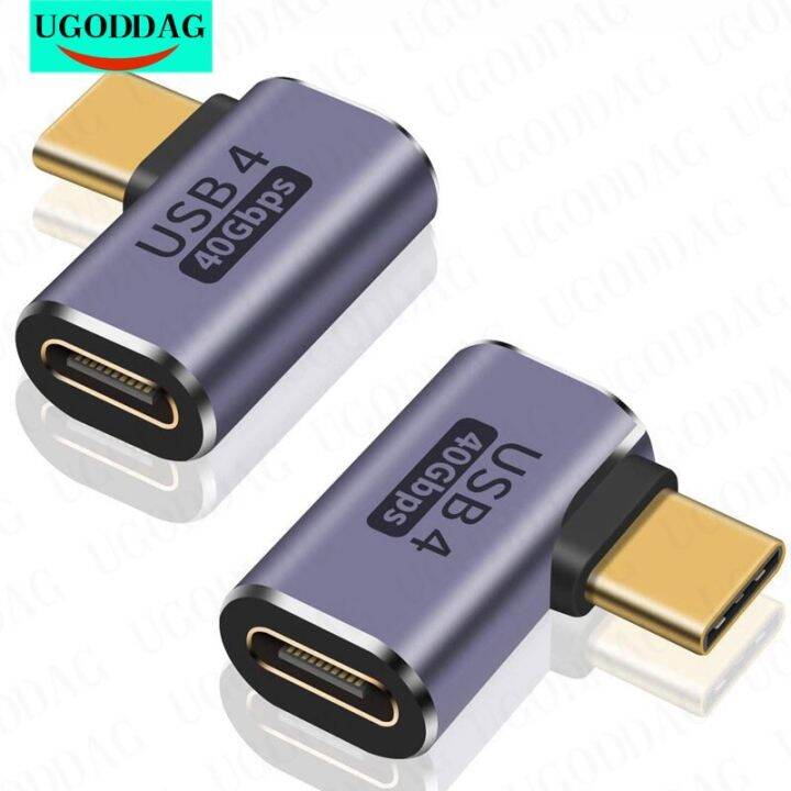 Right Angle USB Type C Adapter USB 4 Cable 40Gbps Extender 8K Video ...