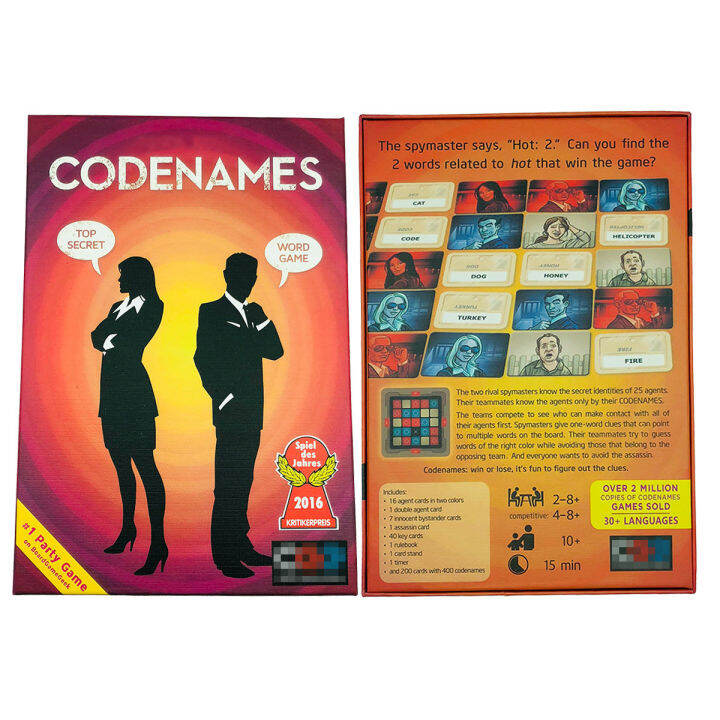 รหัสการกระทำมือสอง Codenames เวอร์ชั่นภาษาอังกฤษเกมกระดานเกมกระดานบอร์ด ...