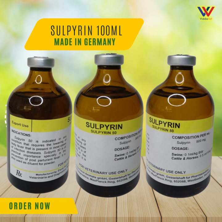 SULPYRIN 50% 100ML for animals pigs swine horse cattle medication ...