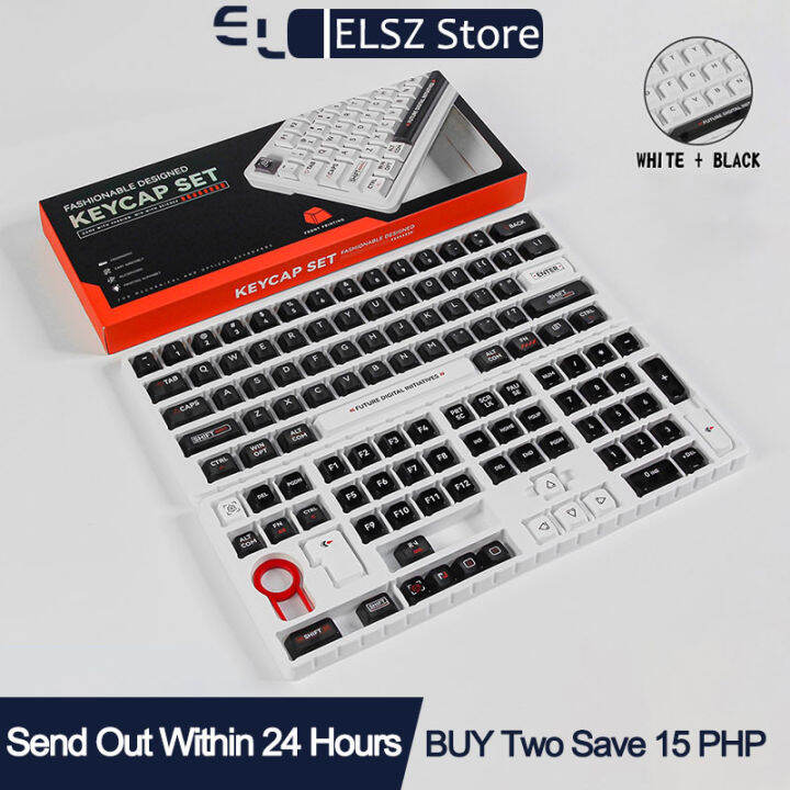 MDA Profile Keycaps 116 Keys Flashback Keycap Black White Transparent ...