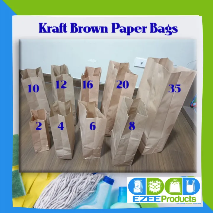 EZEE Products 50pcs Multi-Purpose Kraft Brown Paper Bag Supot for Take ...